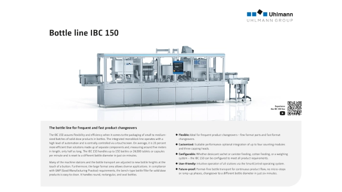 IBC 150 | Specialist for tablet packaging