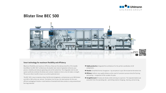 BEC 500 | High performance blister line
